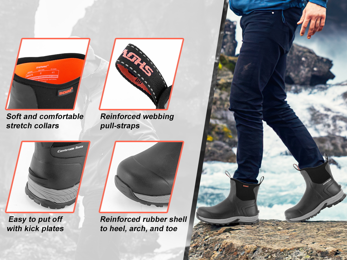 Showave Men’s Waterproof Excursion Rubber Boots – showaveusa.com